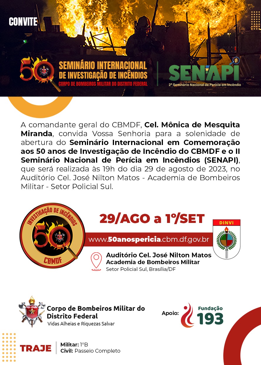 O CBMDF anuncia o SEMINÁRIO INTERNACIONAL EM COMEMORAÇÃO AOS 50 ANOS DE ...