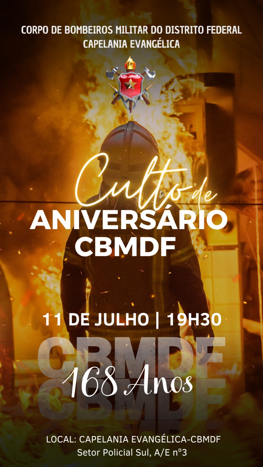 Culto em Ação de Graças, alusivo ao 168° aniversário do CBMDF - CBMDF