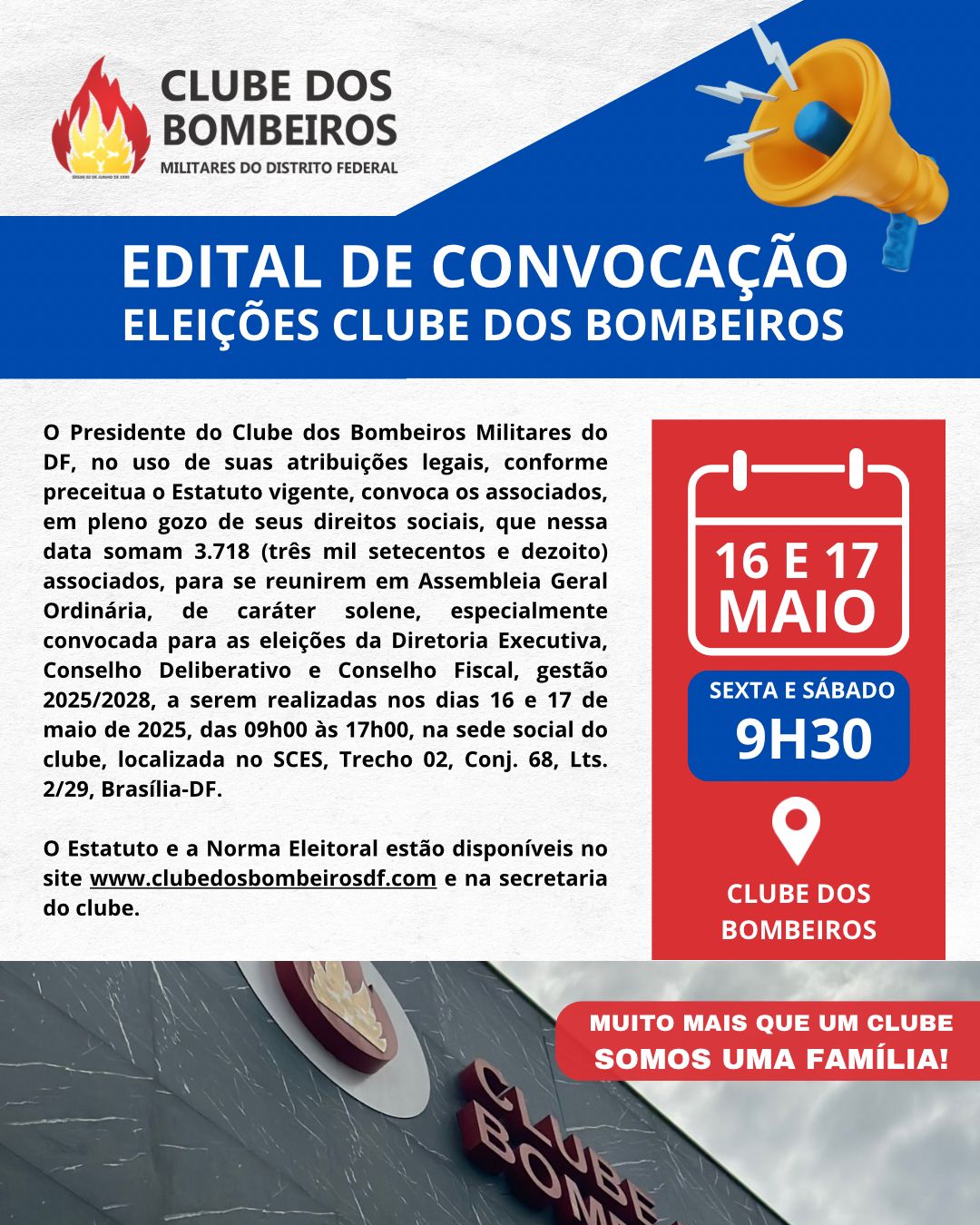Clube dos Bombeiros Militares do DF realiza eleições para nova gestão ...